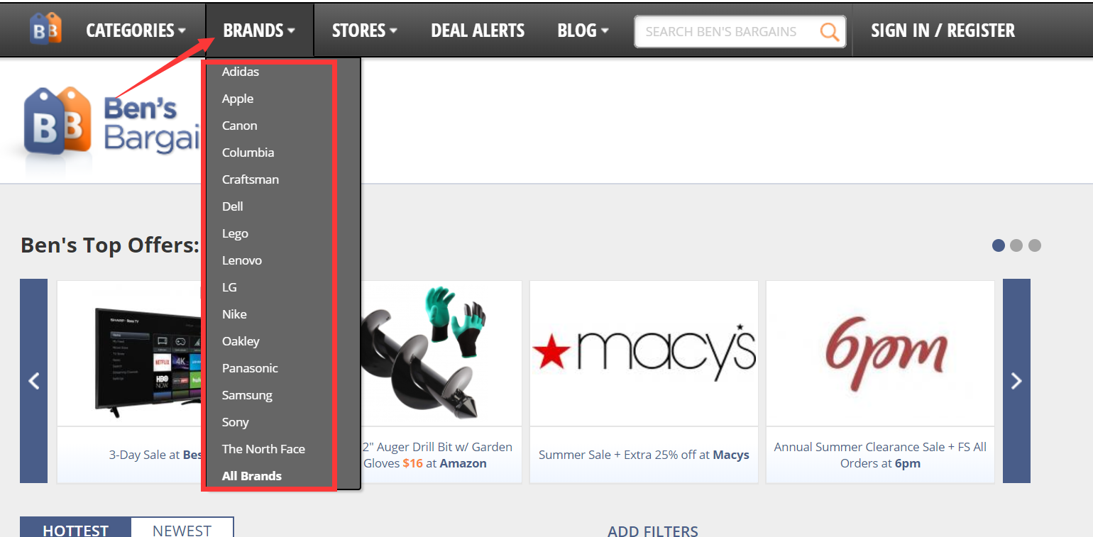 美国deal站-Bensbargains广告位介绍（最全）-雨果网